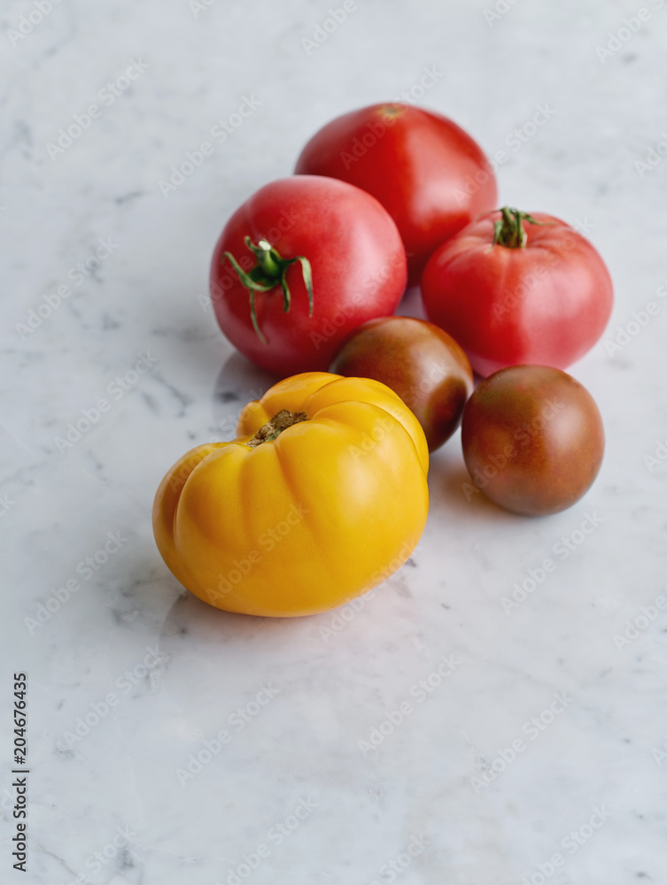 Fresh tomatoes of various colors Stock Photo | Adobe Stock