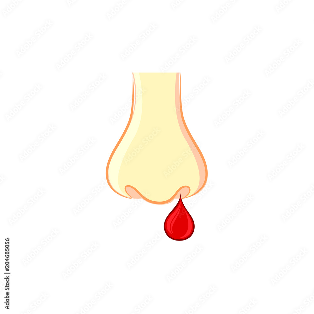 Bleeding nose vector illustration. Stock Vector | Adobe Stock