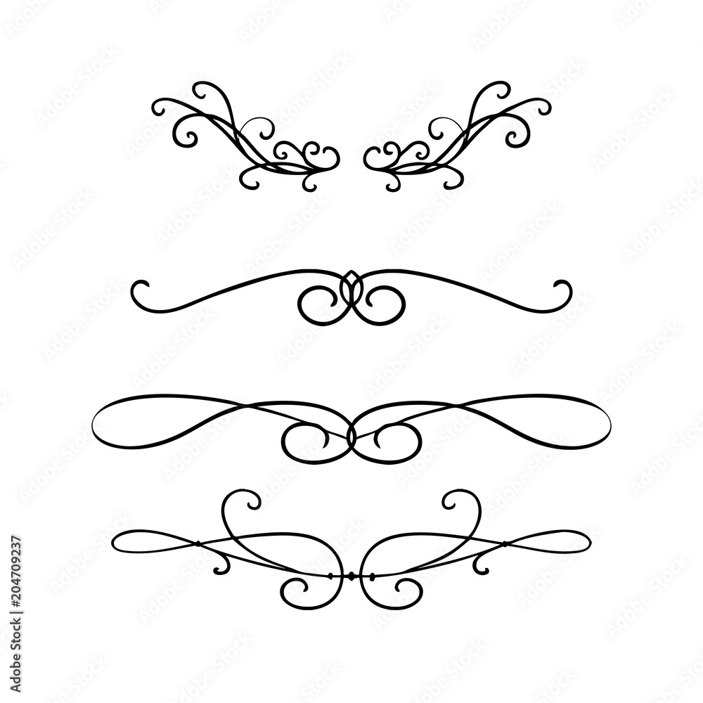 Vector Design Element Beautiful Fancy Curls And Swirls Divider Or vector-design-element-beautiful-fancy-curls-and-swirls-divider-or