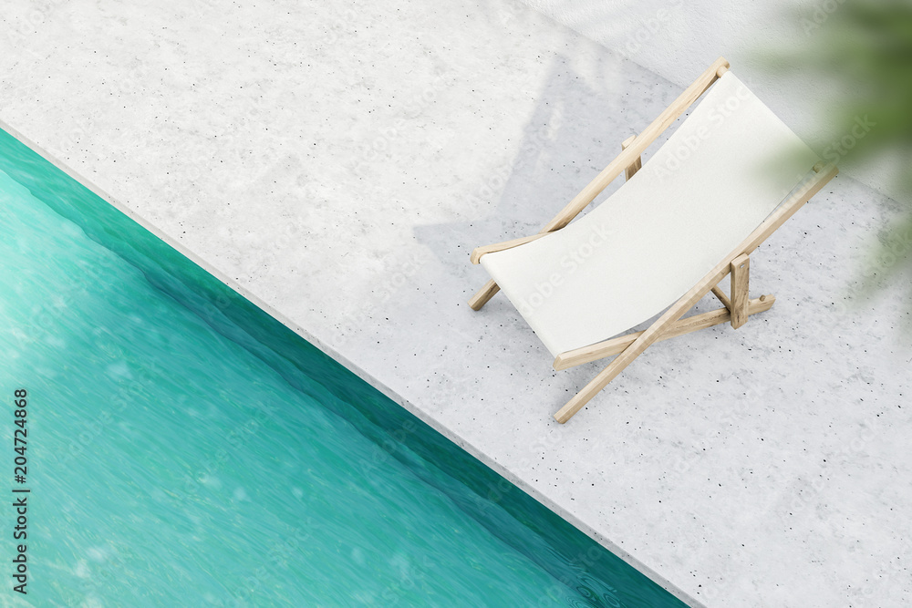 Top view of a beach chair near pool Stock Illustration | Adobe Stock