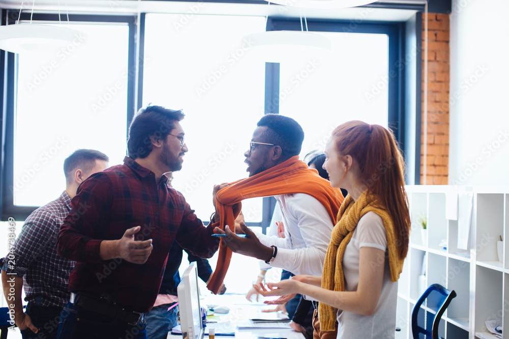 Indian boss threatening Afro employee. bad relationship between ...