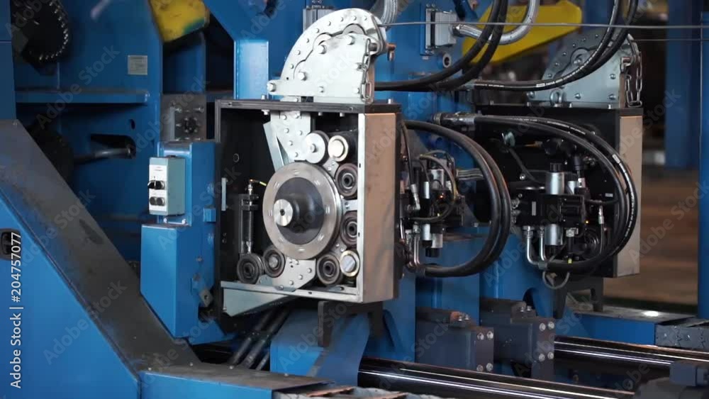 wire rolling mill coil forming laying head at steel plant Stock Video ...