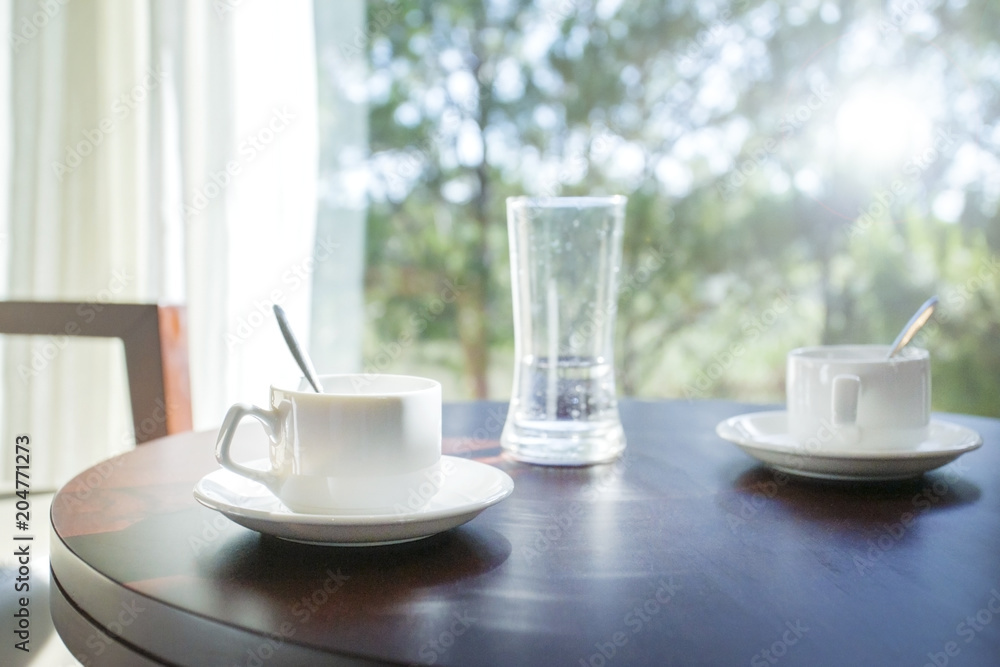 Two Coffee Cup On Table