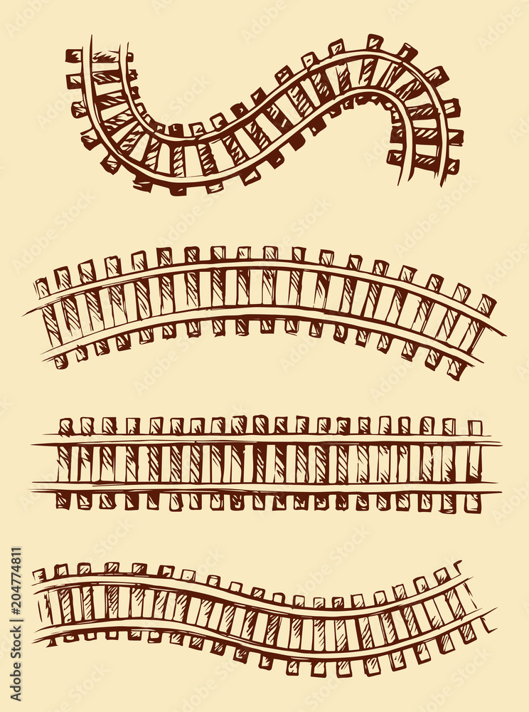 Railway. Vector drawing Stock Vector | Adobe Stock