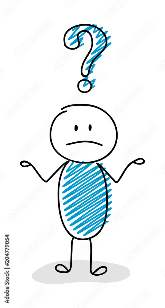 Business icon with cartoon stickman - question mark symbol. Vector ...