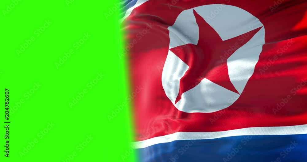 north korea flag waving texture fabric background, crisis of north and ...