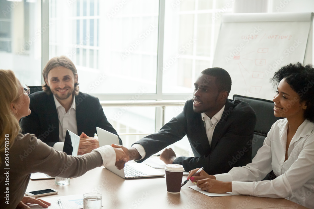 Black Business Meeting Handshake