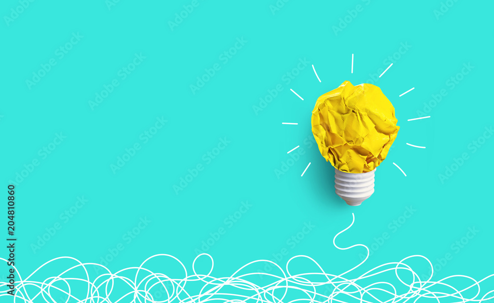 Creativity inspiration,ideas concepts with lightbulb from paper ...