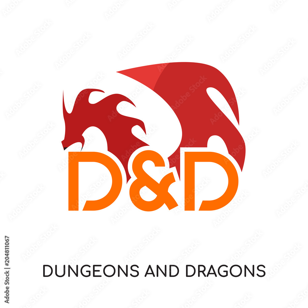 dungeons and dragons logo isolated on white background Stock Vector ...
