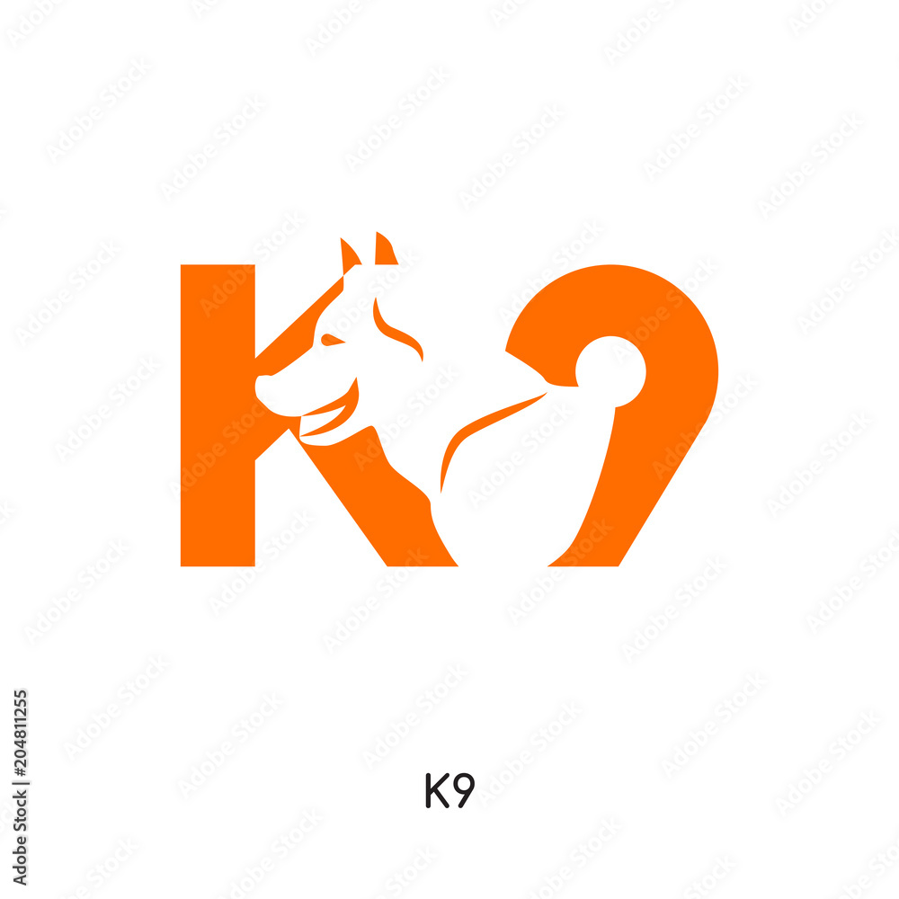 k9 logo isolated on white background Stock Vector | Adobe Stock