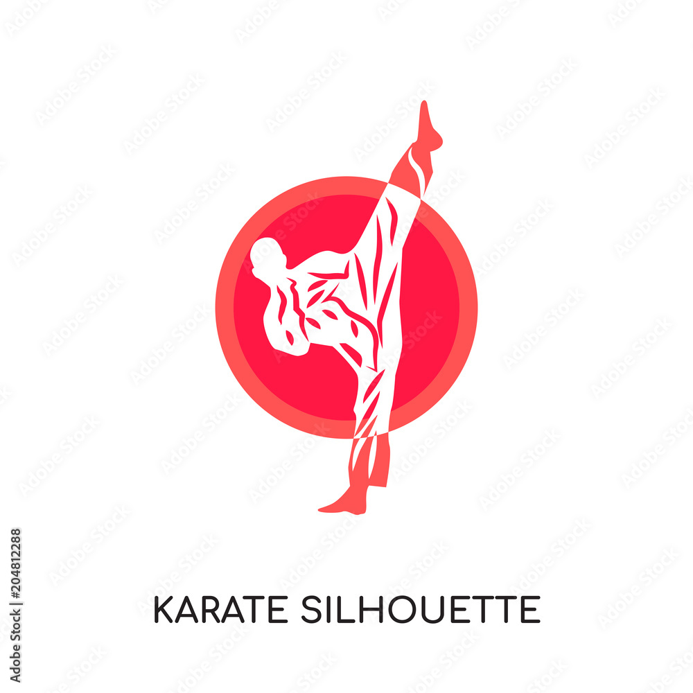 karate silhouette isolated on white background Stock Vector | Adobe Stock