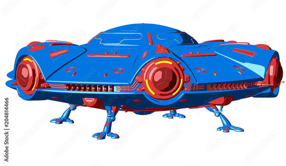 Cartoon UFO isolated on white background Stock Illustration | Adobe Stock