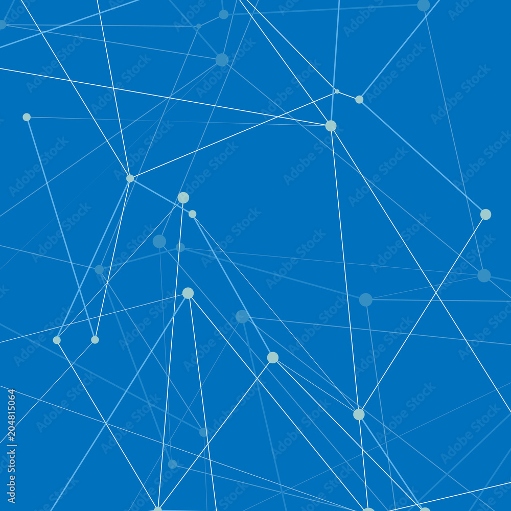 Abstract shapes background and technology network design. Atomic ...