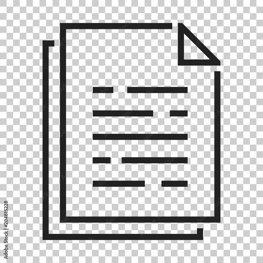 Document paper icon in flat style. Terms sheet illustration on isolated ...