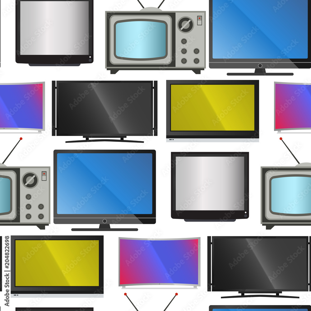 TV vector screen lcd monitor and notebook, tablet computer, retro ...