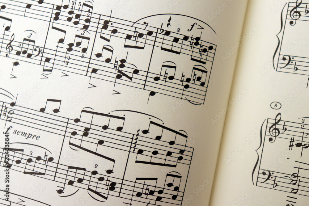 Sheet Music - Partitions - Partituras Stock Photo | Adobe Stock