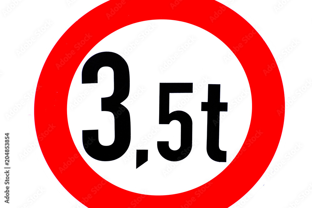 3,5 Tonnen Verkehrszeichen Stock Illustration | Adobe Stock