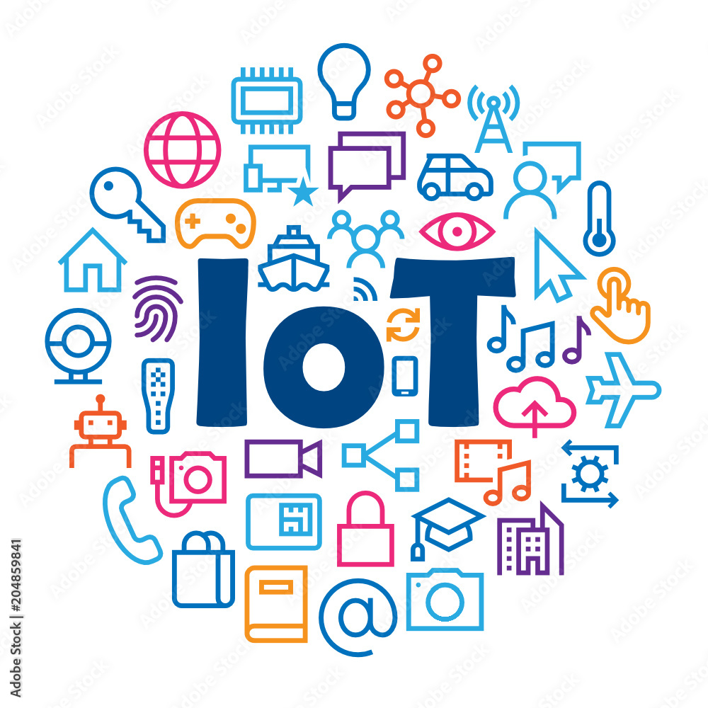 IoT (INTERNET OF THINGS) symbols in circle Stock Vector | Adobe Stock