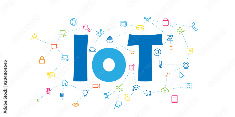 INTERNET OF THINGS symbols on network Stock Vector | Adobe Stock