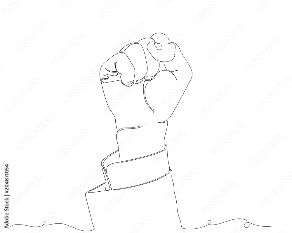 continuous line drawing of fist Stock Illustration | Adobe Stock