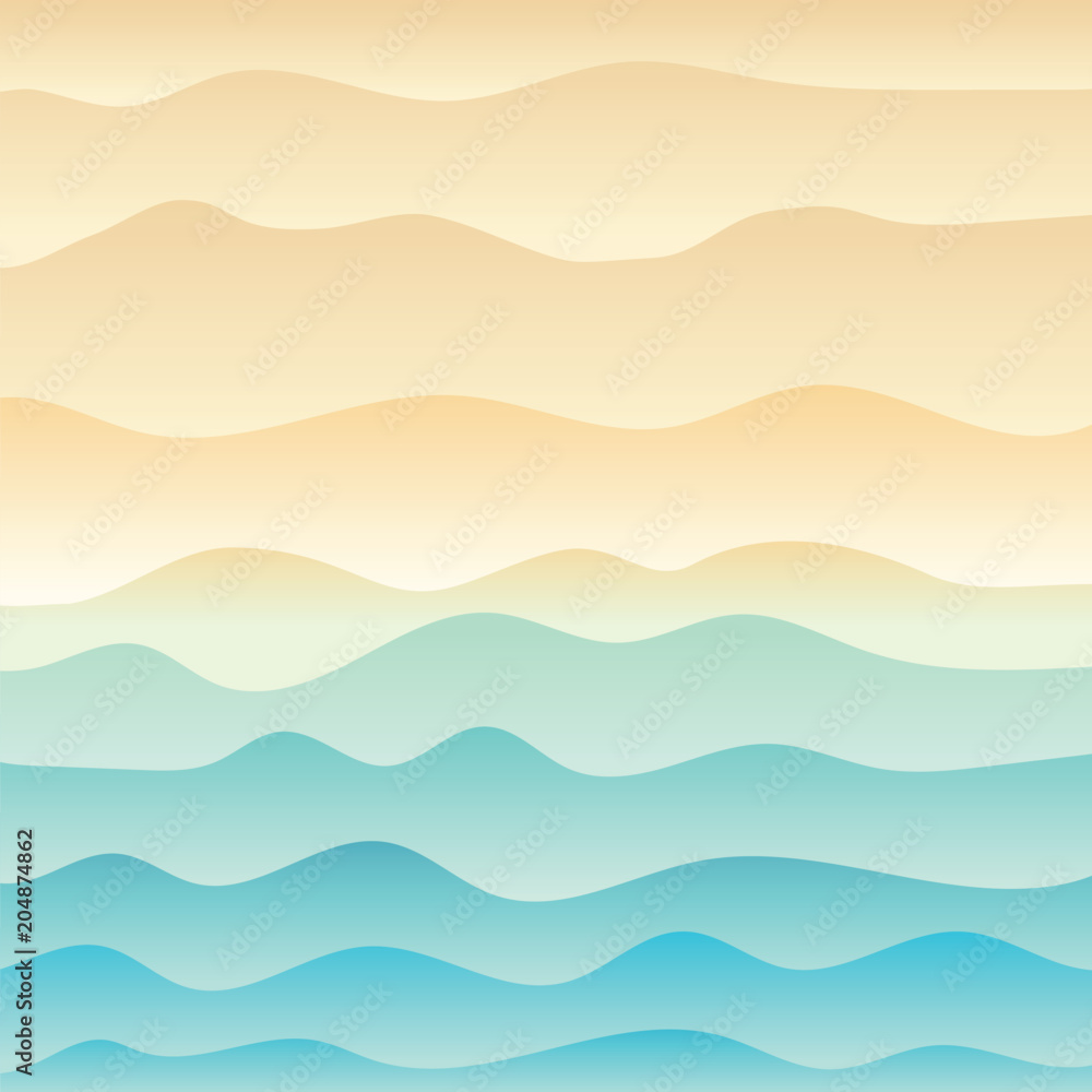 Tropical beach and wave blue sea background. Stock Vector | Adobe Stock