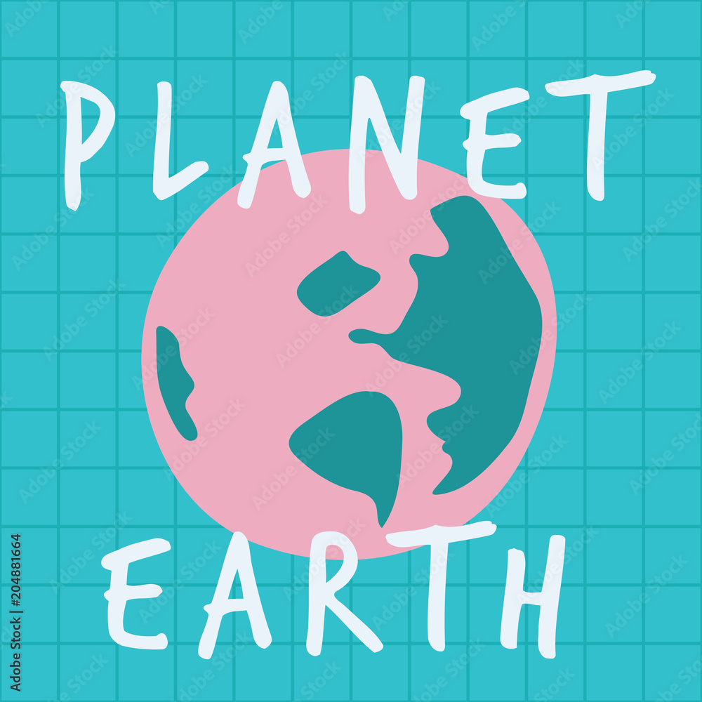 Planet earth in pink pop color. A playful, modern, and flexible print ...