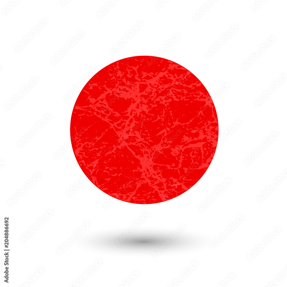 Abstract big red grunge circle on white background. Red circle with ...