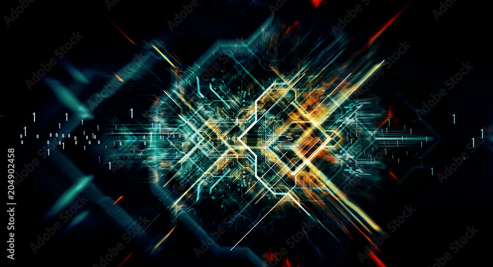 Binary background/Abstract technology background made of different ...
