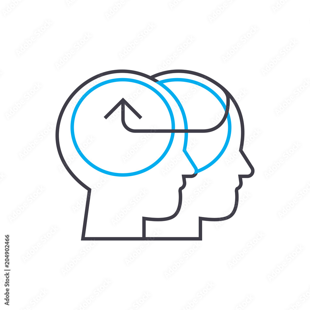 Knowledge sharing vector thin line stroke icon. Knowledge sharing ...