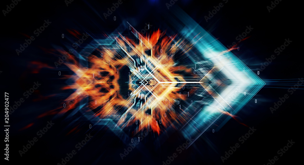 Binary background/Abstract technology background made of different ...