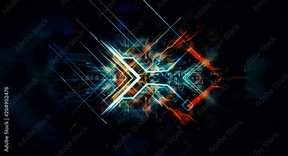 Binary background/Abstract technology background made of different ...