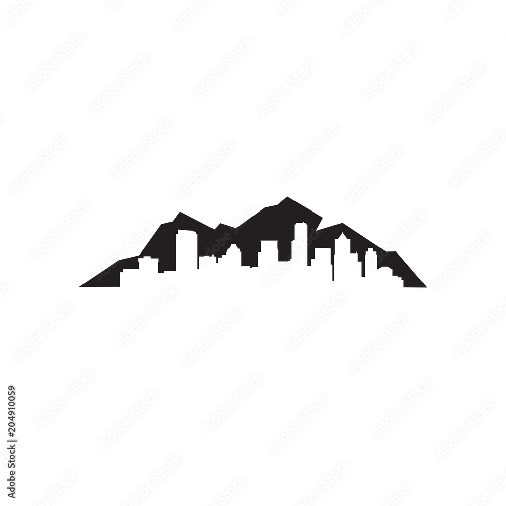 mountain city logo Stock Vector | Adobe Stock