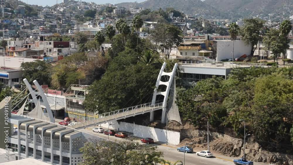 Acapulco, overpass in Av Costera Miguel Aleman the main coast road of ...