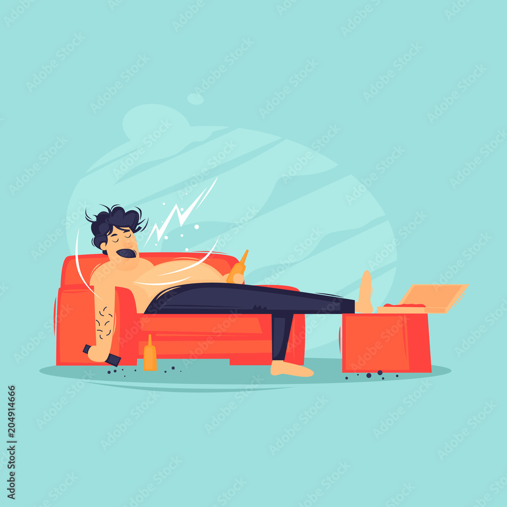 Lazy Man Watching Tv