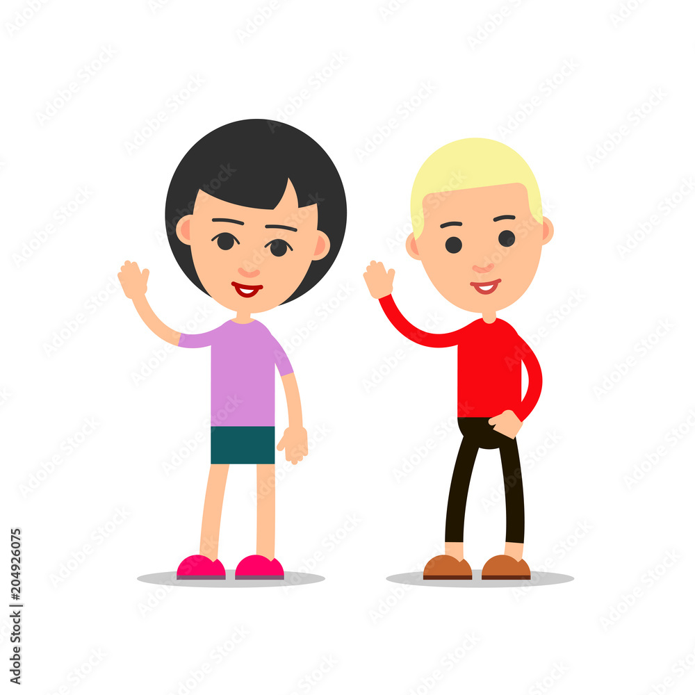 Cartoon People Standing Up