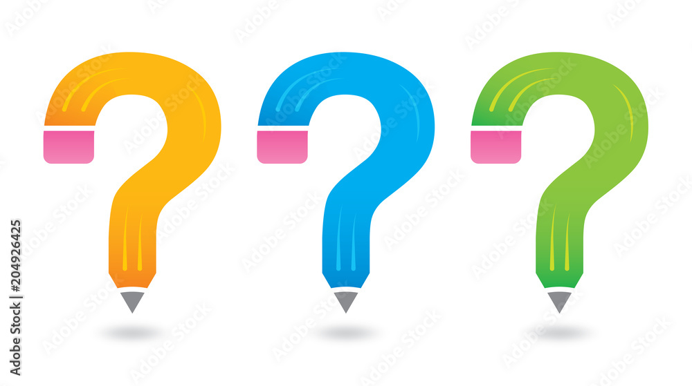 question mark and pencil vector Stock Vector | Adobe Stock