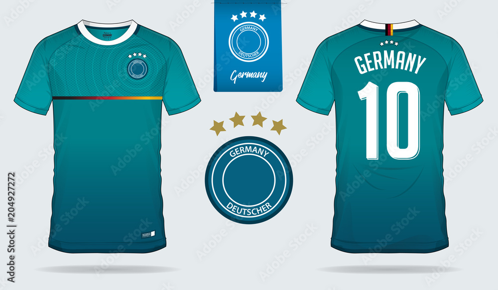 Set of soccer jersey or football kit template design for Germany ...