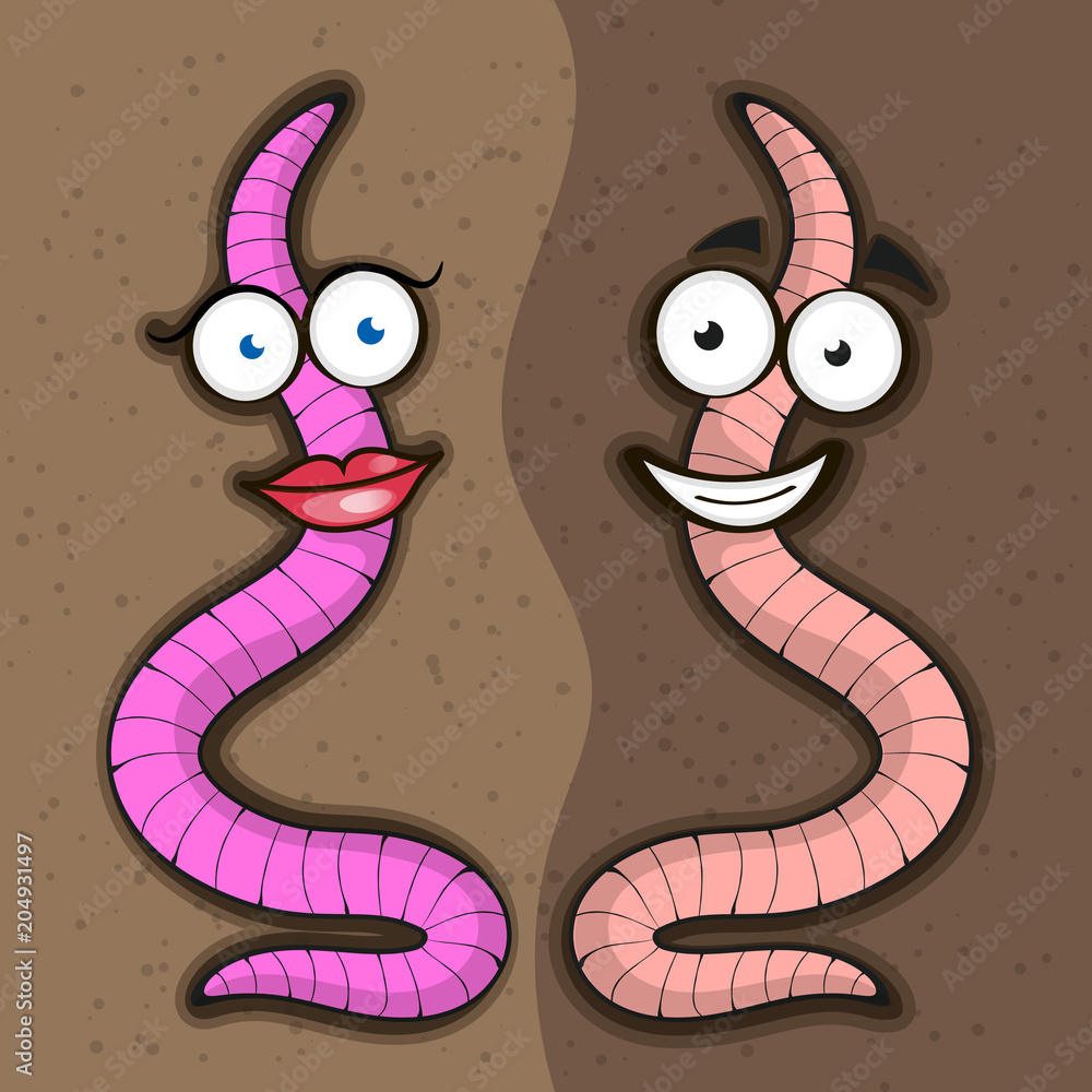 Cute cartoon worm. Stock Vector | Adobe Stock