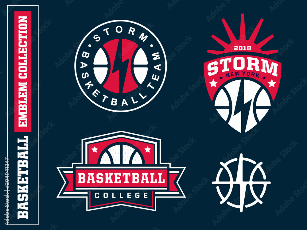 Modern professional basketball logo set for sport team Stock Vector ...