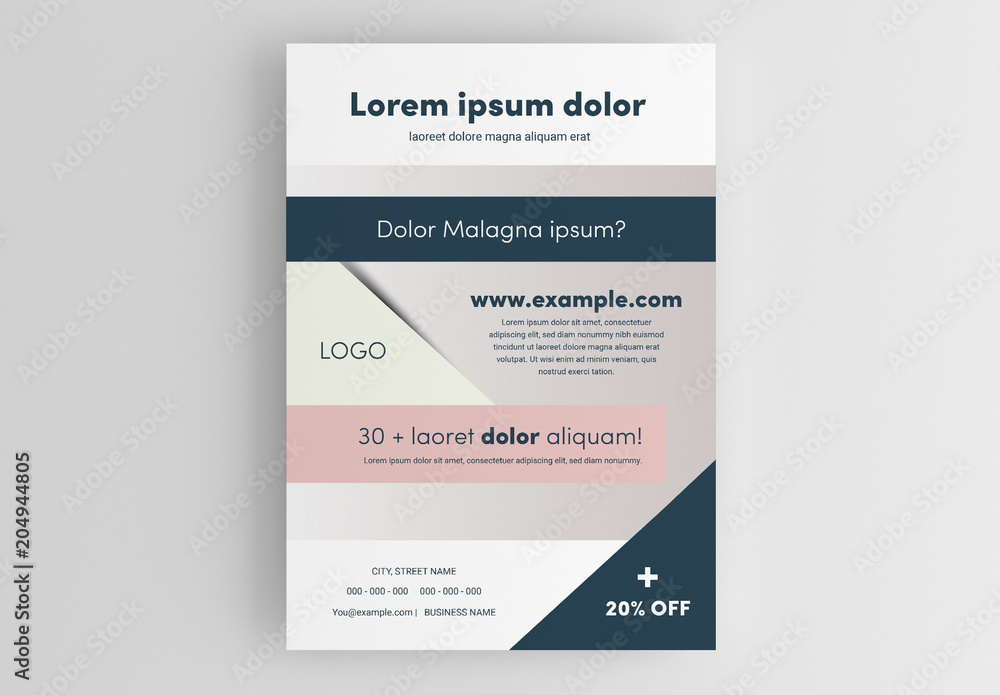 Corporate Flyer Layout with Pastel Colors Stock Template | Adobe Stock