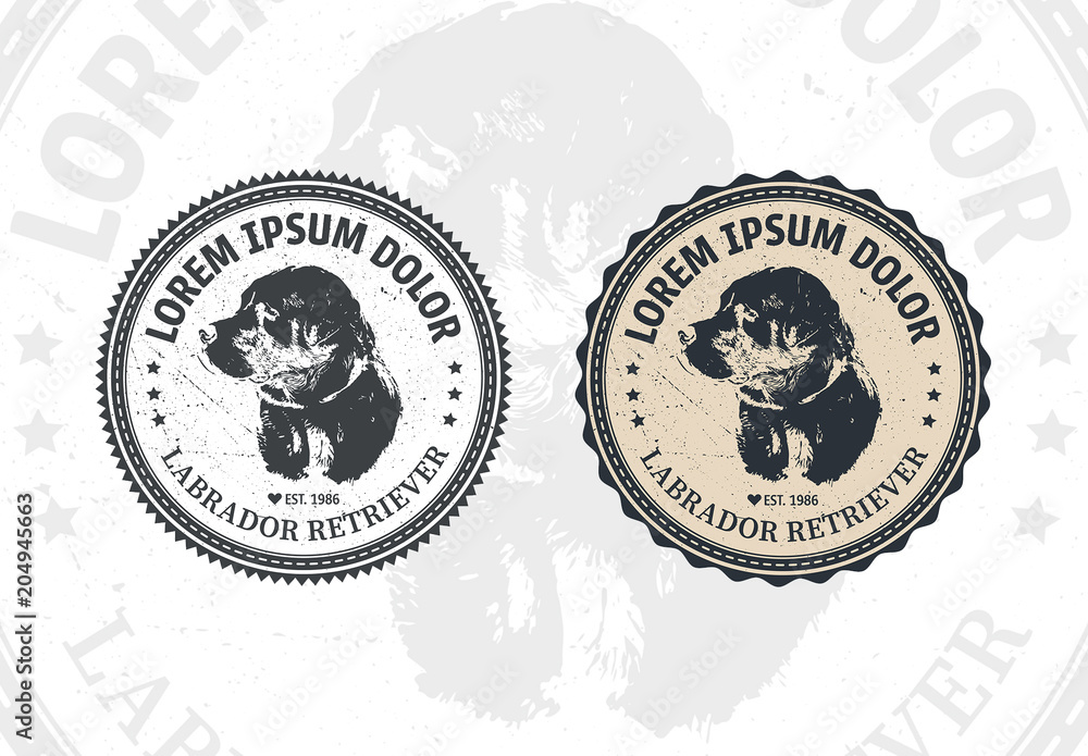 2 Dog Badge Layouts Stock Template | Adobe Stock
