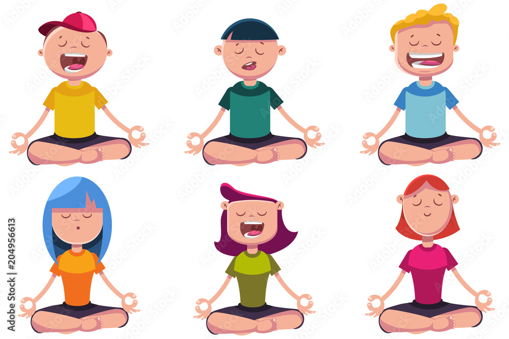 Kids Meditation Clipart