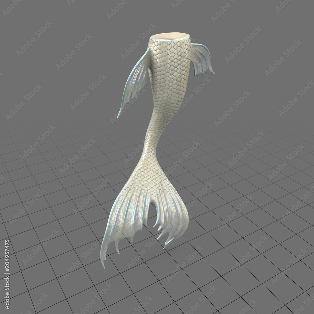 Mermaid tail upright Stock 3D asset | Adobe Stock