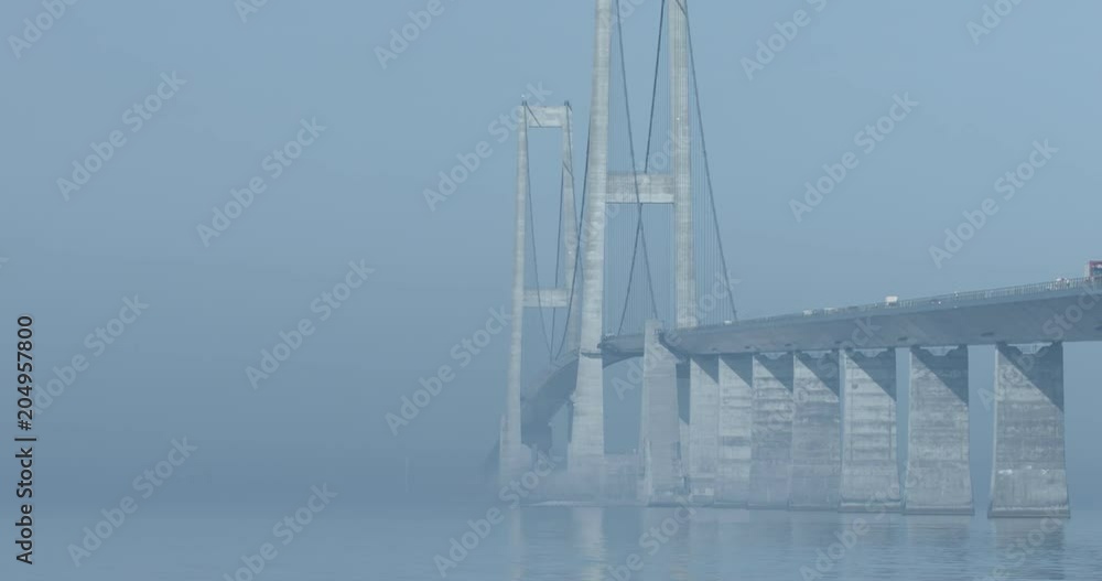 The Great Belt bridge called storebaelt in Danish, Denmark Stock ビデオ ...