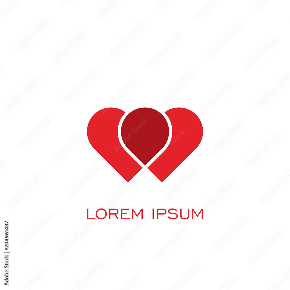 Double Red Heart Logo