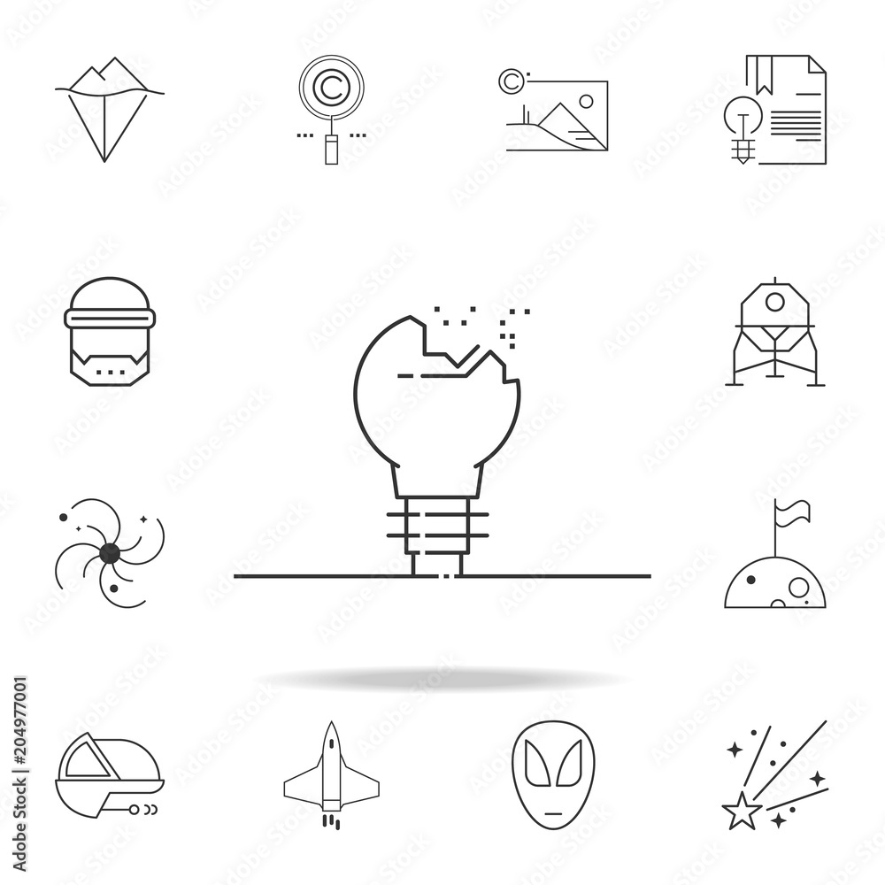 broken light bulb icon. Detailed set of web icons and signs. Premium ...
