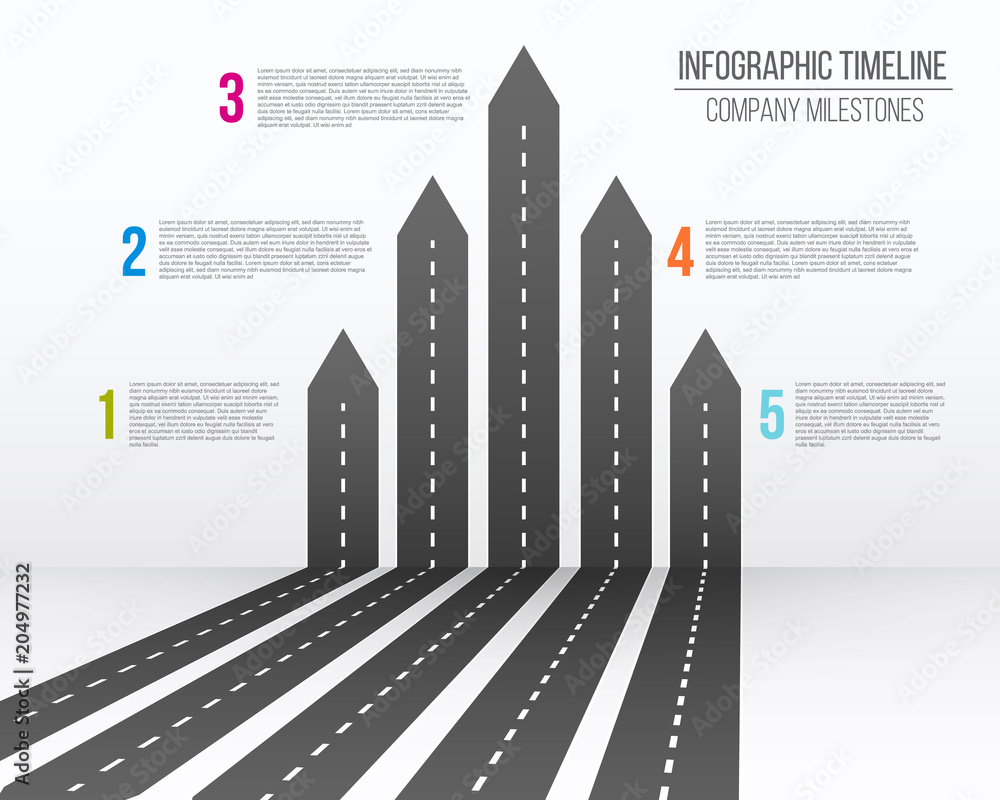 Creative vector illustration of 3D arrow roads map. Art design business ...