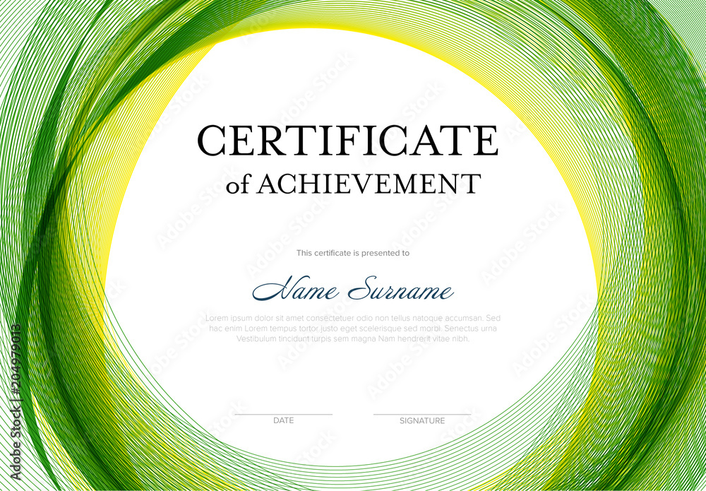 Certificate of Achievement Layout Stock Template | Adobe Stock