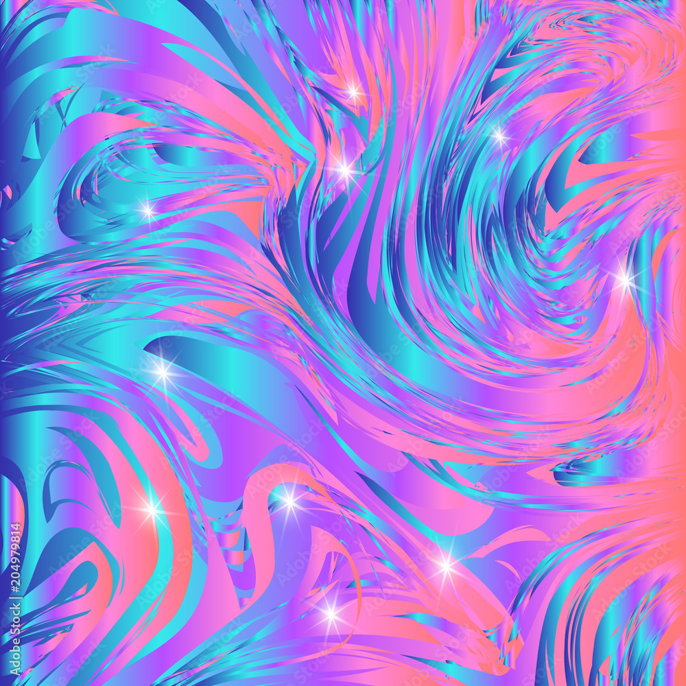 Abstract chaotic crazy background in acid color. A bright template for ...