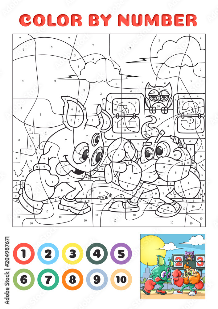 Color by Number is an educational game for children. Boxing Monsters ...